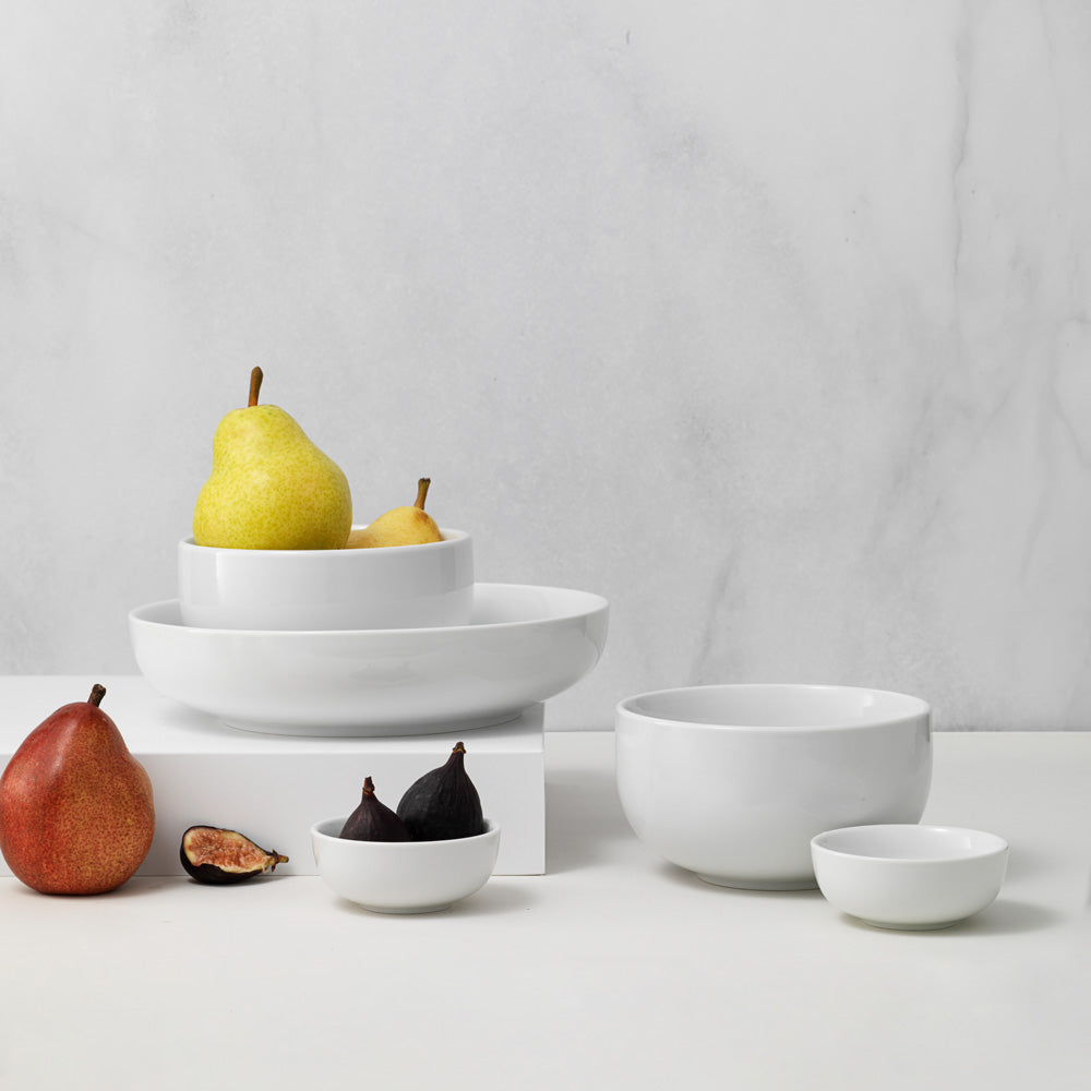 White Ceramic Dinner Bowls (Set of 4) | High Fired Porcelain With a ...